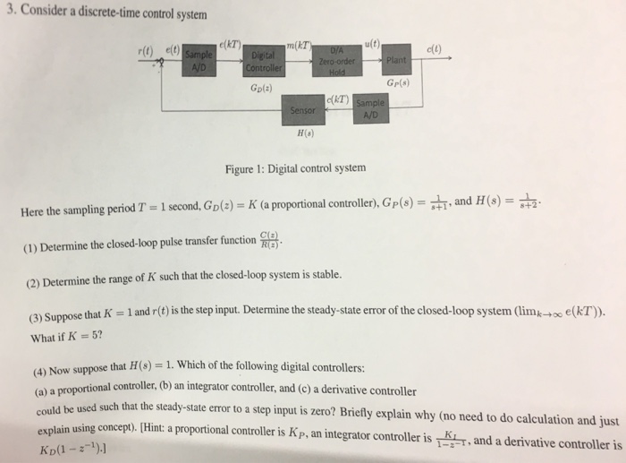 Solved Consider a discrete-time control system Here the | Chegg.com