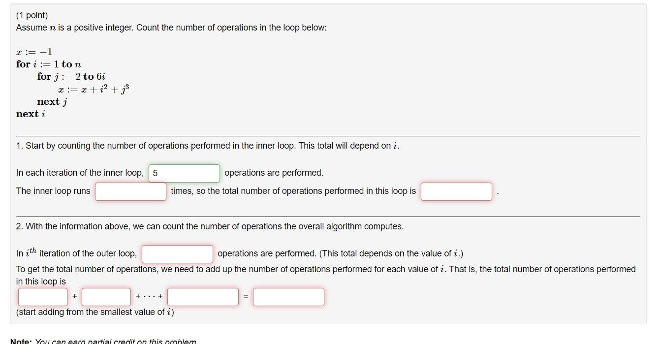 Solved (1 point) Assume n is a positive integer. Count the | Chegg.com