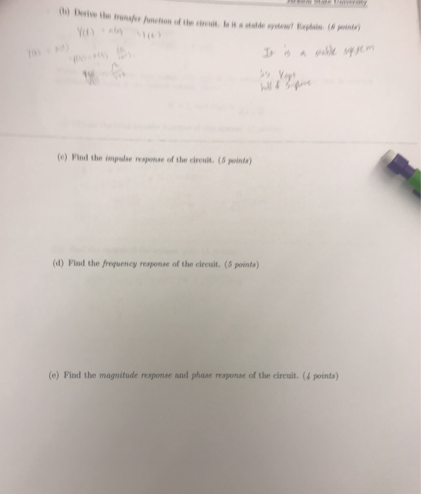 Solved (25 points) Considering the circuit below as an LTI | Chegg.com