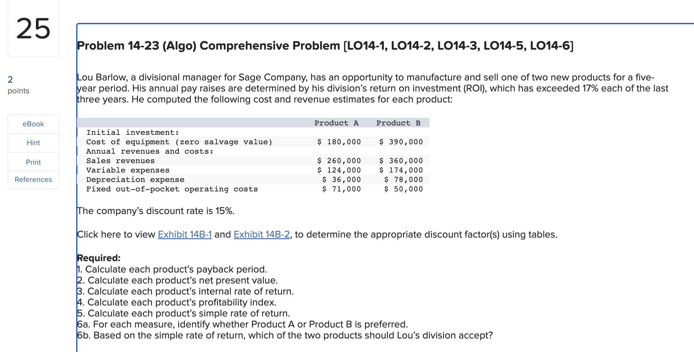 Problem 14-23 (Algo) Comprehensive Problem [LO14-1, | Chegg.com
