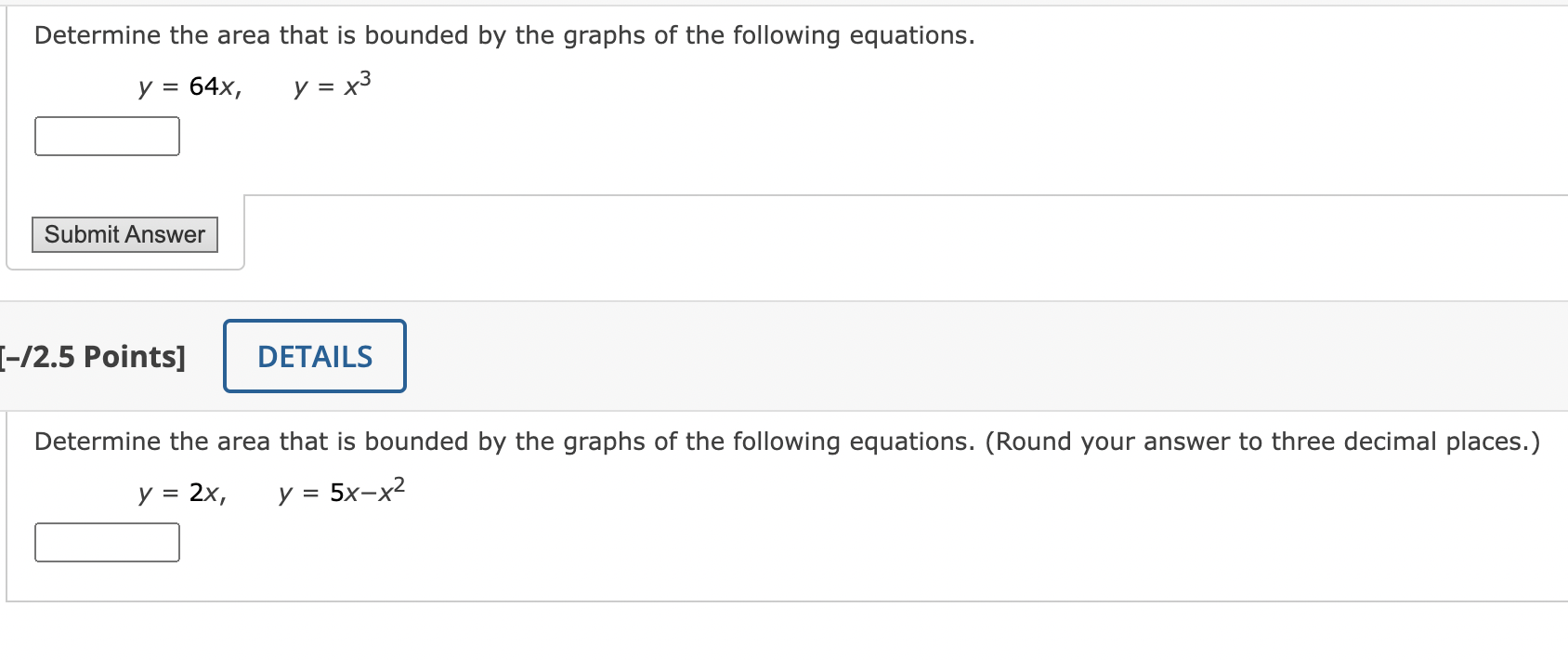 Solved Determine the area that is bounded by the graphs of | Chegg.com