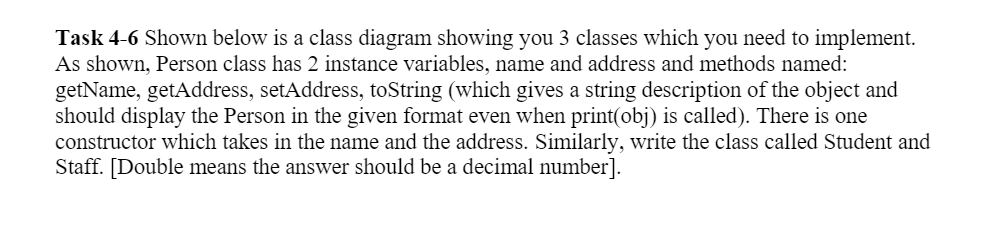 Task 4-6 Shown below is a class diagram showing you 3 | Chegg.com