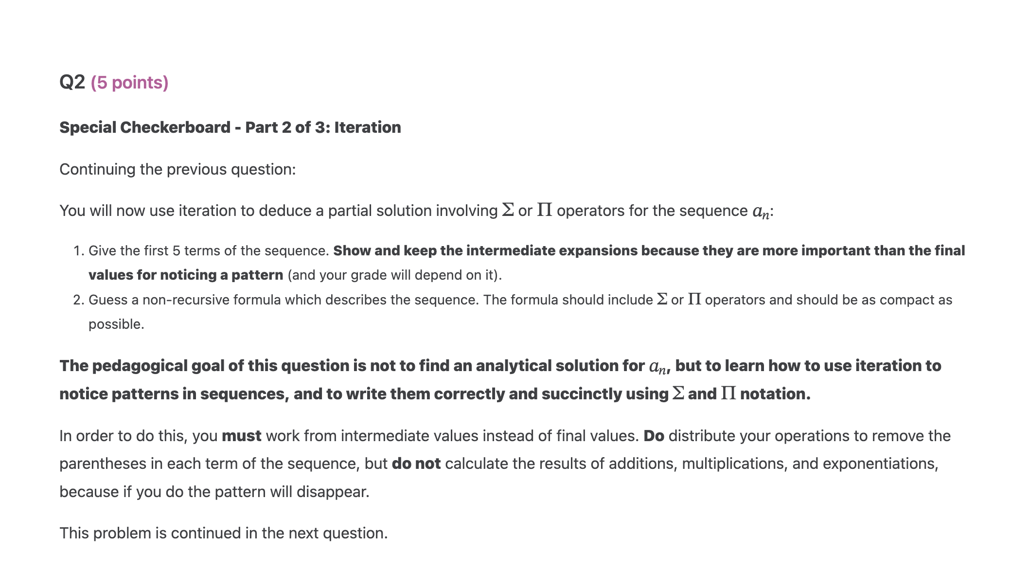 Solved Q2 (5 ﻿points)Special Checkerboard - ﻿Part 2 ﻿of 3: | Chegg.com