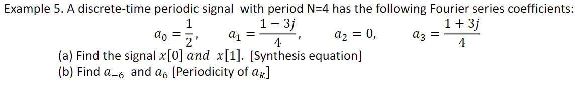 Solved Example 5. A discrete-time periodic signal with | Chegg.com