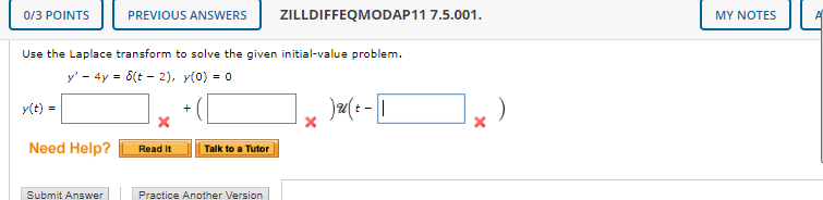 Solved | 0/3 POINTS || PREVIOUS ANSWERS | ZILLDIFFEQMODAP11 | Chegg.com