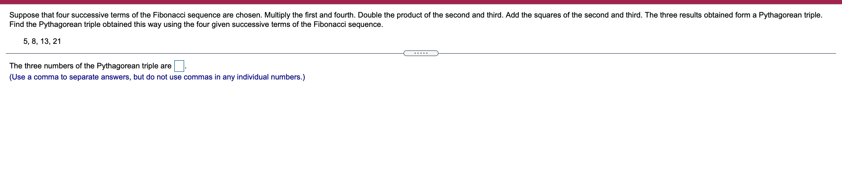 Solved Suppose that four successive terms of the Fibonacci | Chegg.com