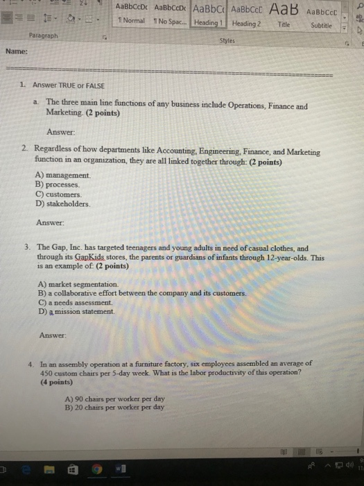 Solved 5-1.2 . _ .IITNorrmallNo Spac 1 Heading 1 Heading 2 | Chegg.com