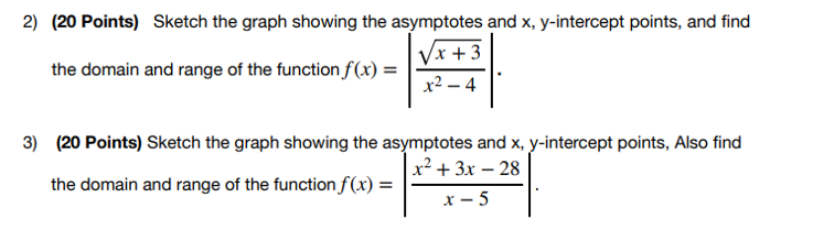 Solved 2) (20 Points) Sketch the graph showing the | Chegg.com