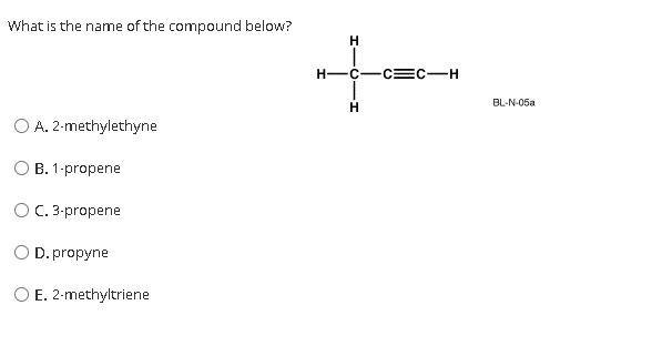 Solved What is the name of the compound below? H H-C-CEC-H + | Chegg.com