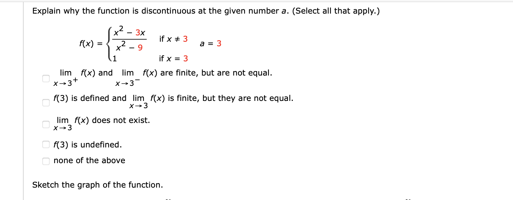 Solved Explain why the function is discontinuous at the | Chegg.com