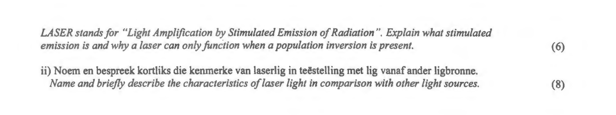 Solved (6) LASER stands for “Light Amplification by | Chegg.com