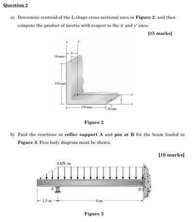 Solved helpQuestion 2a) ﻿Determine centroid of the L ﻿shape | Chegg.com