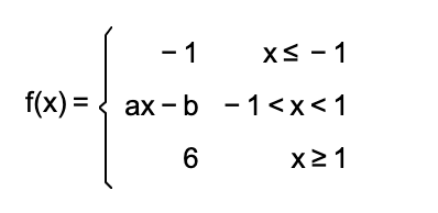 Solved What values of a and b is the function (shown below) | Chegg.com