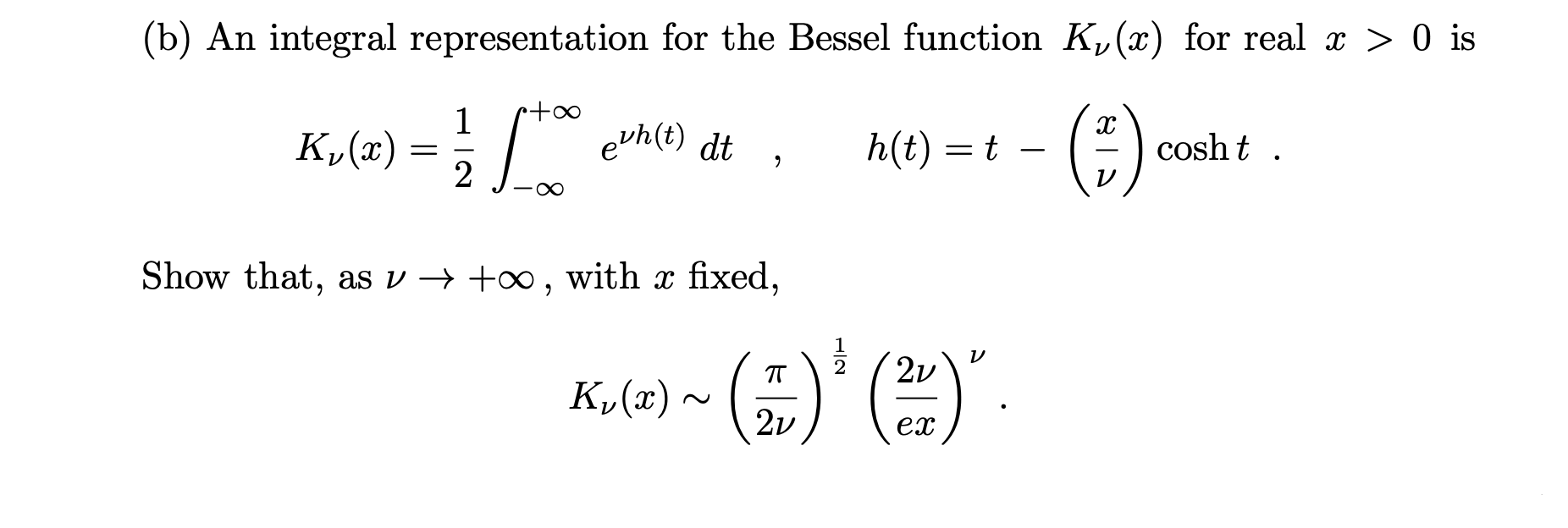 Solved (b) An integral representation for the Bessel | Chegg.com