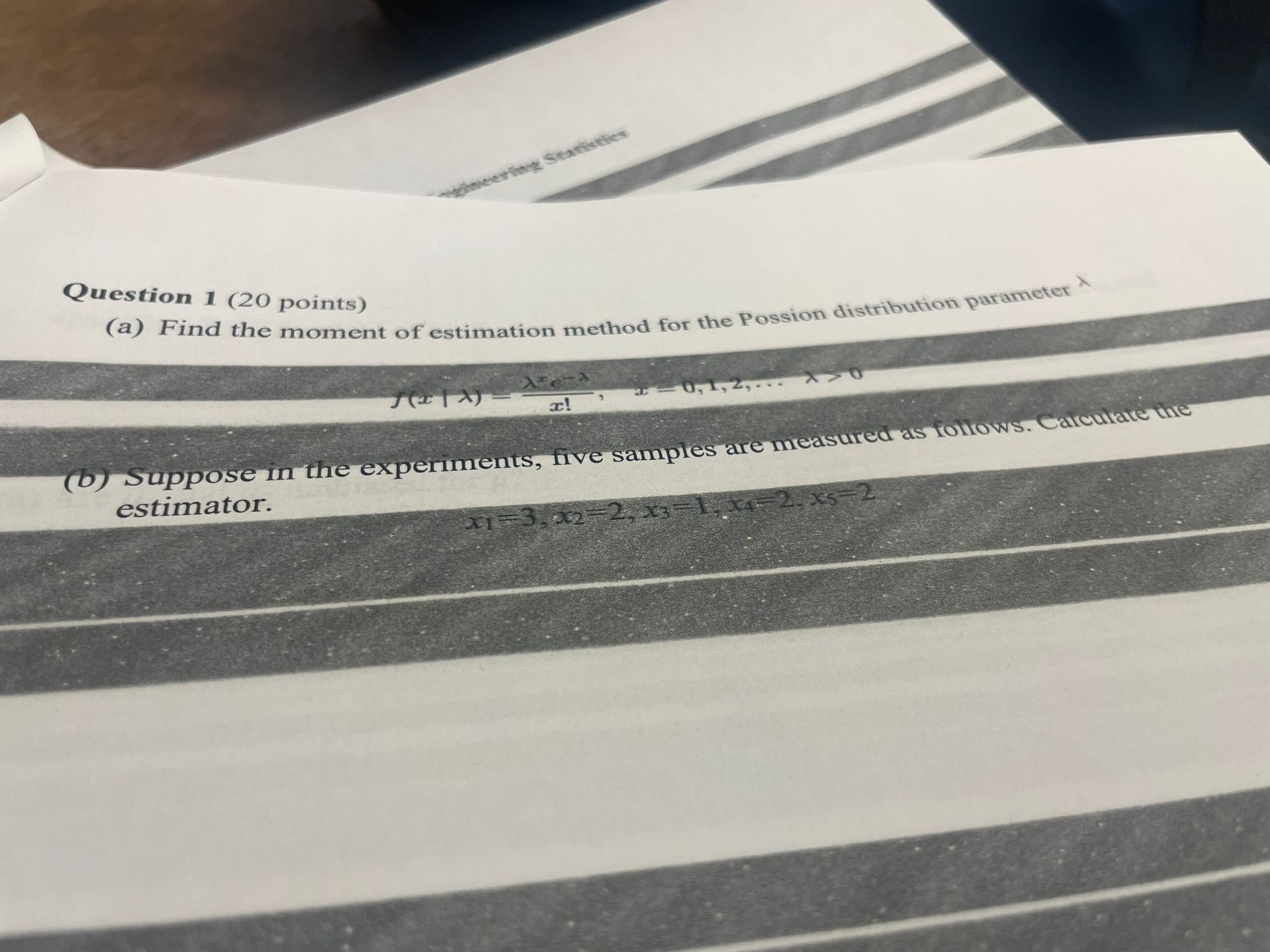 Solved Question 1 (20 points) (a) Find the moment of | Chegg.com