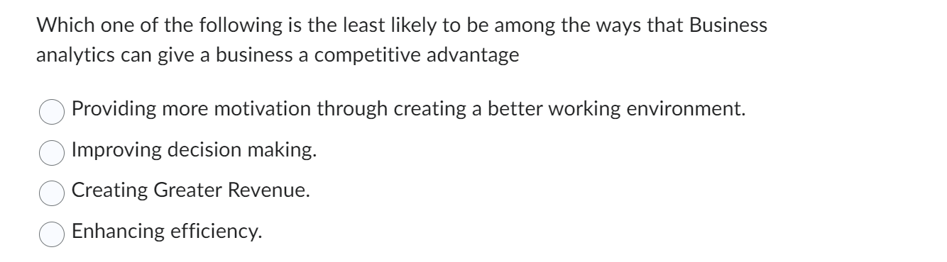 Solved Which one of the following is the least likely to be | Chegg.com