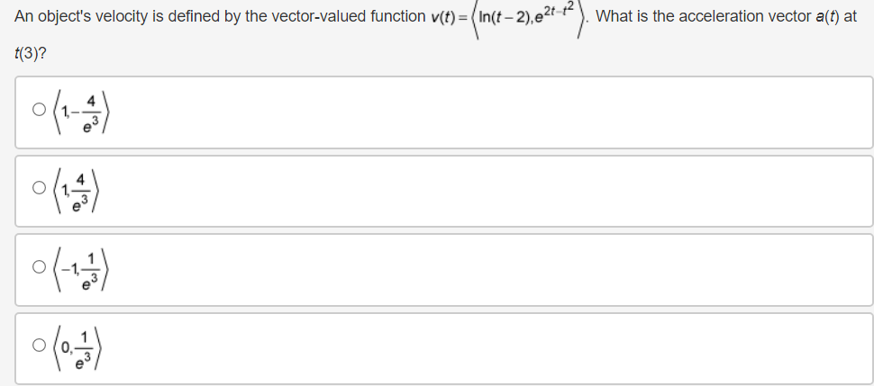 Solved An objects velocity is defined by the vector-valued | Chegg.com