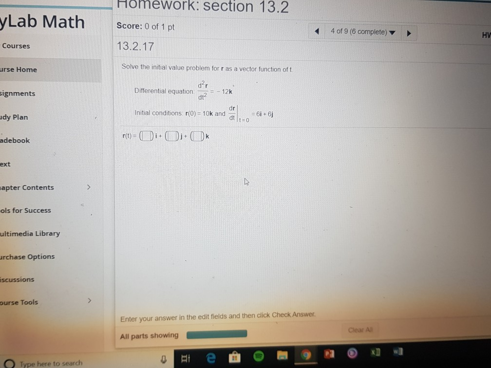 Solved Homework: section 13.2 yLab Math Score: 0 of 1 pt 4 | Chegg.com