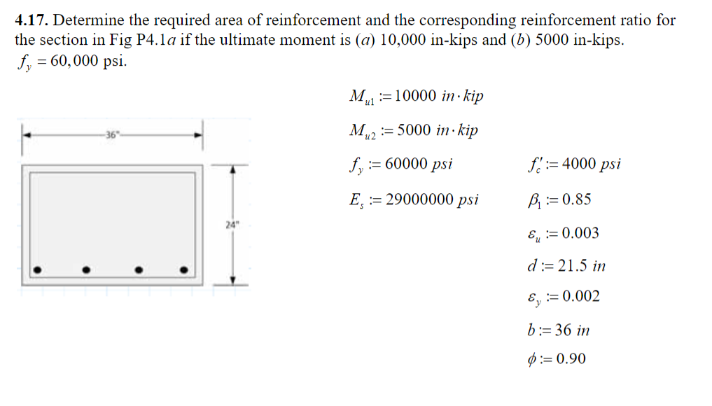 Solved 4.17. Determine the required area of reinforcement | Chegg.com