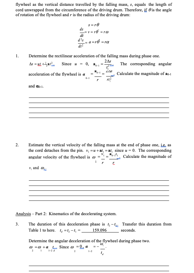 Solved Concepts Studied Fixed axis rotation of machine | Chegg.com