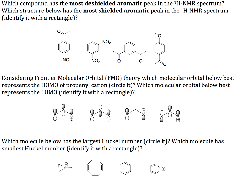 Solved Which compound has the most deshielded aromatic peak | Chegg.com