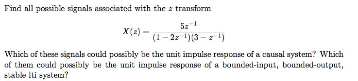 Solved Find all possible signals associated with the z | Chegg.com