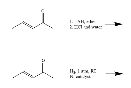 Solved 1. LAH, ether 2. HCl and water H2,1 atm,RT Ni | Chegg.com