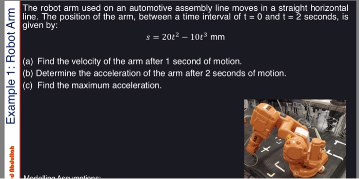 Solved The robot arm used on an automotive assembly line | Chegg.com