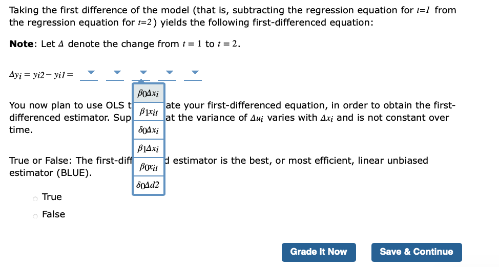 Solved 7. The first-differenced equation Consider the | Chegg.com