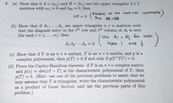 Solved Concept of Linear Algebra: Please don't solve if you | Chegg.com