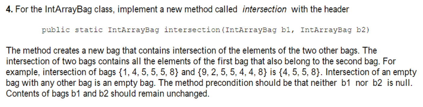 Solved Public Class Intarraybag Implements Cloneable 