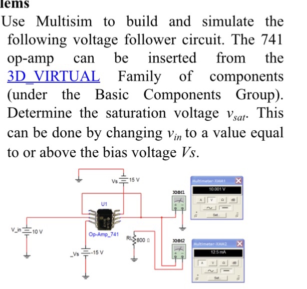 Solved ems Use Multisim to build and simulate the following | Chegg.com