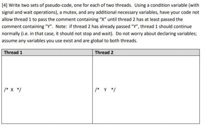 Solved [4] Write two sets of pseudo-code, one for each of | Chegg.com