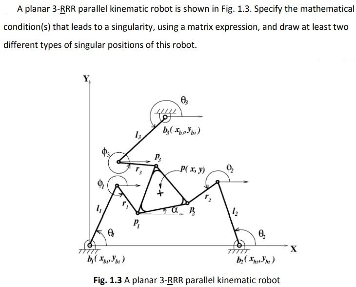A planar 3-RRR parallel kinematic robot is shown in | Chegg.com