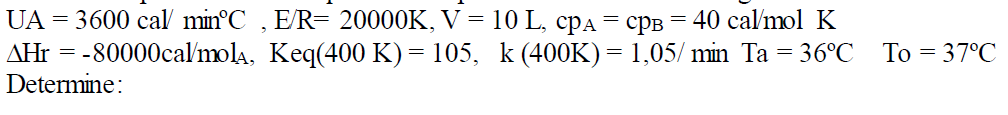 Solved A CSTR reactor is used to perform the elemental, | Chegg.com