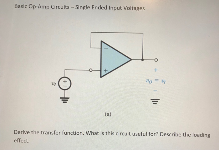Solved Basic Op-Amp Circuits-Single Ended Input Voltages UI | Chegg.com