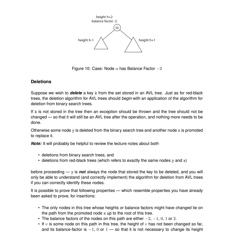 Solved height h+2 balance factor-2 height h-1 height h+1 | Chegg.com