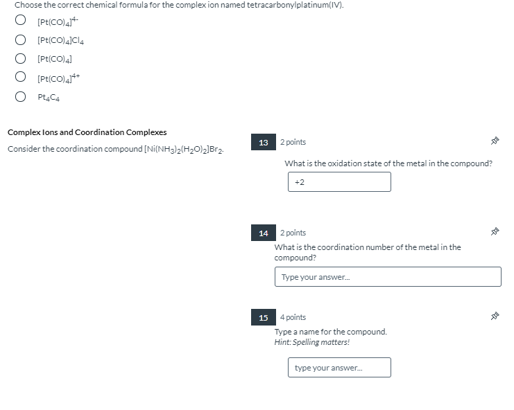 Solved Choose the correct chemical formula for the | Chegg.com