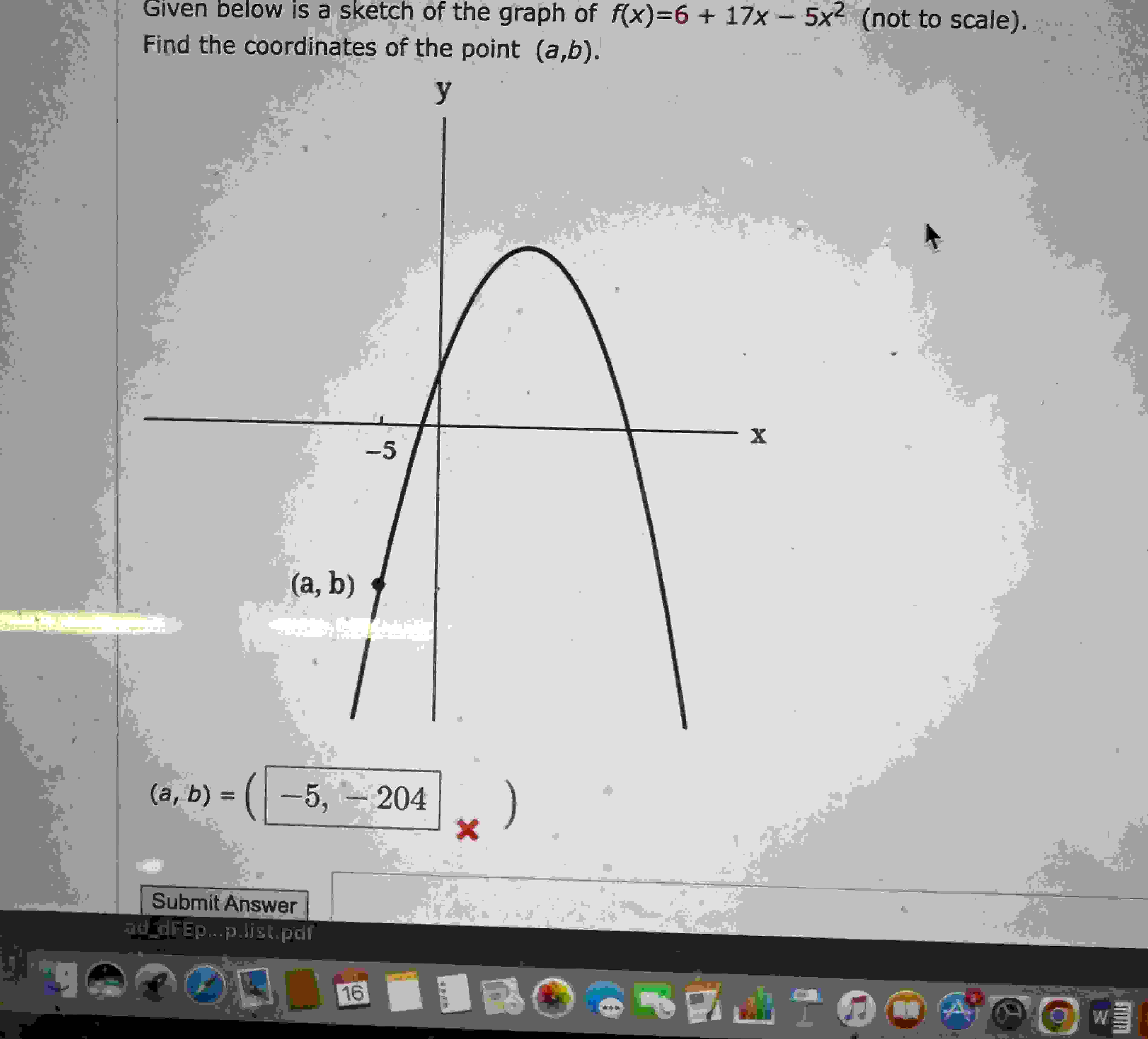 Solved Given below is a sketch of the graph of | Chegg.com