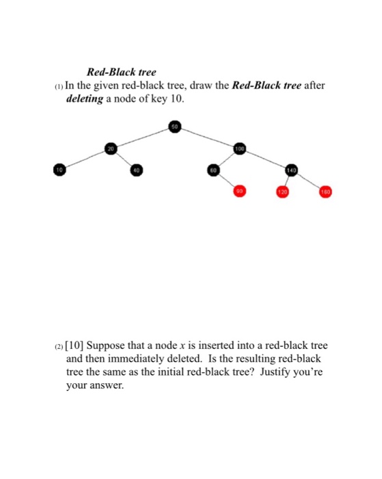Solved Red-Black tree In the given red-black tree, draw the | Chegg.com