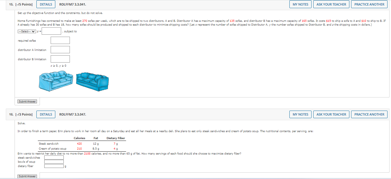 Solved Set up the objective function and the constraints, | Chegg.com