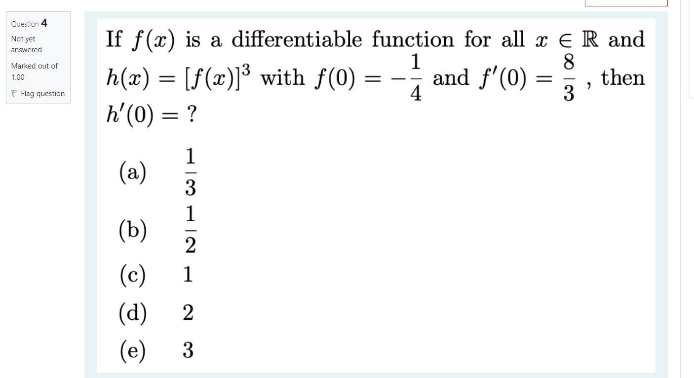 Solved If f(x) is a differentiable function for all x∈R and | Chegg.com