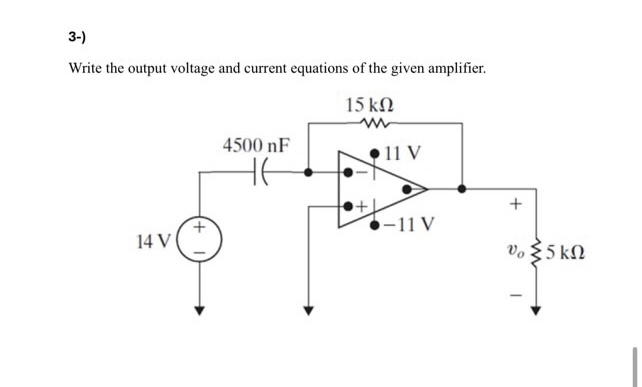Solved 3-)Write the output voltage and current equations of | Chegg.com