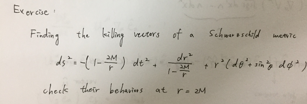 Solved Exercise Finding the killing vectors of a | Chegg.com