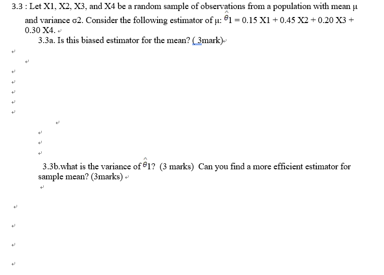 Solved 3.3 Let X1, X2, X3, and X4 be a random sample of | Chegg.com