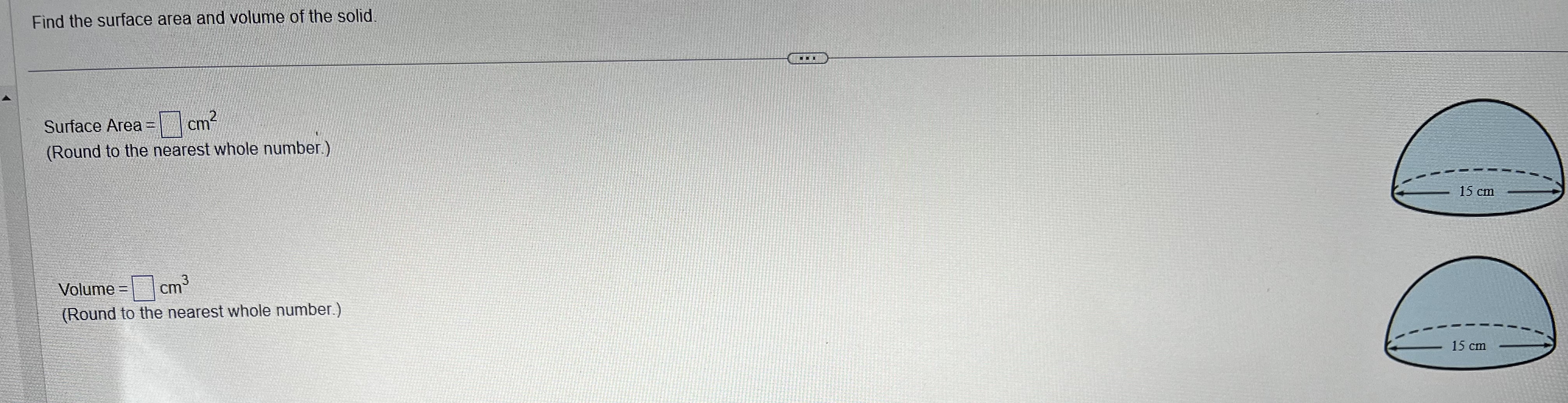Solved Find The Surface Area And Volume Of The Solid Surface