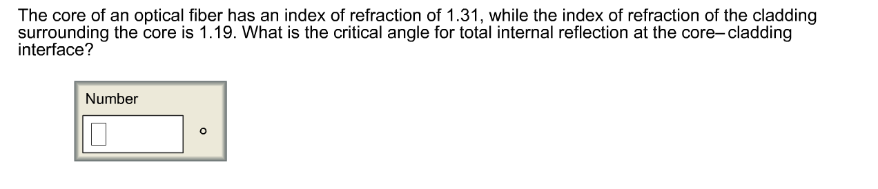 Solved The core of an optical fiber has an index of | Chegg.com