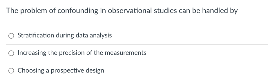 Solved The problem of confounding in observational studies | Chegg.com