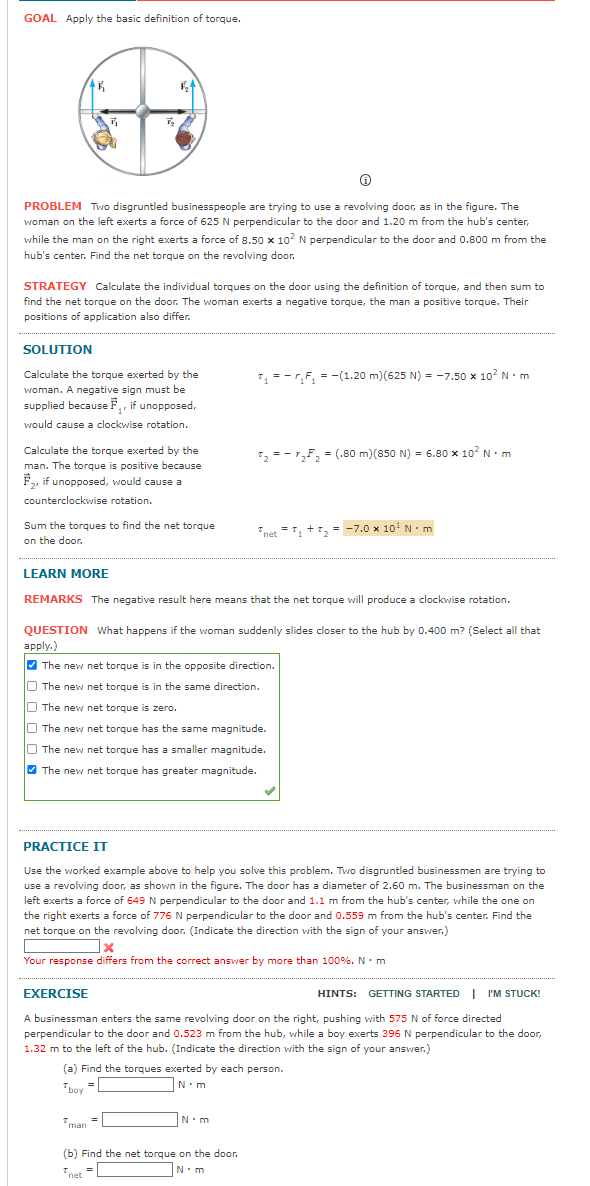 Solved GOAL Apply the basic definition of torque. (i) | Chegg.com