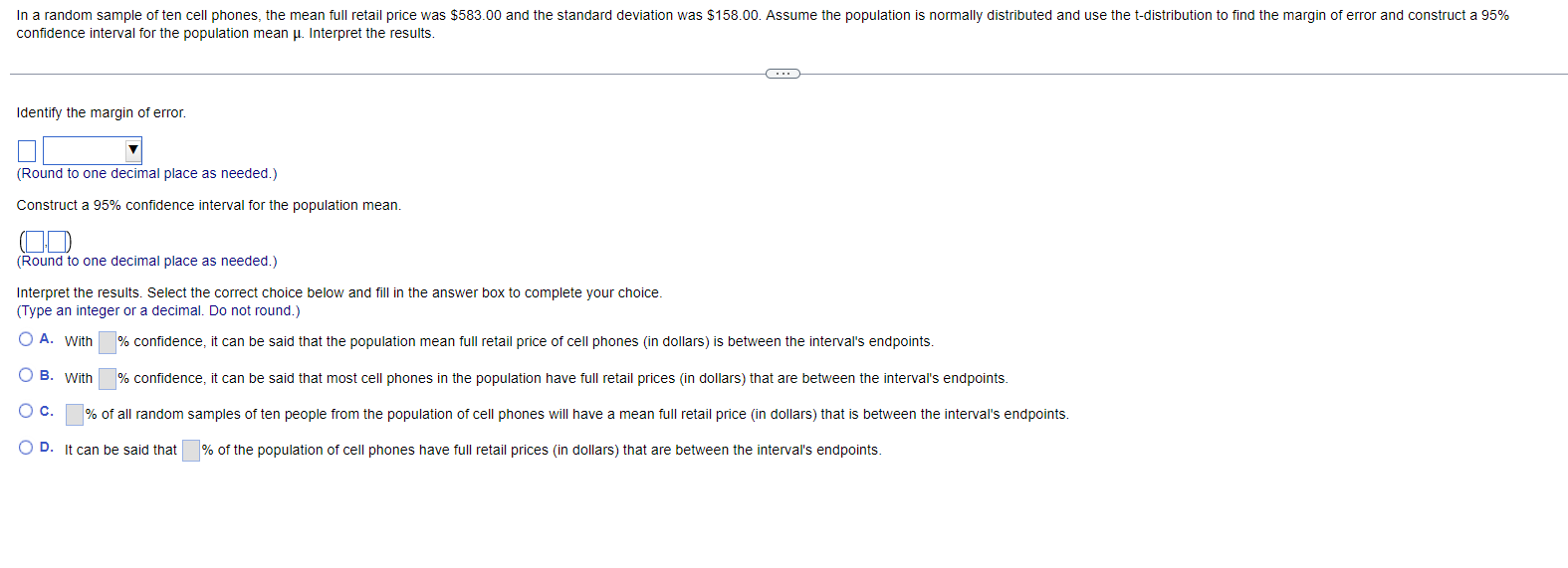 Solved Identify the margin of error. | Chegg.com